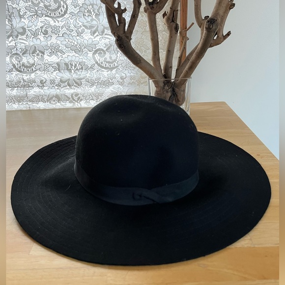 Rachel Zoe | Accessories | Rachel Zoe Luxe Black Wool Floppy Hat With ...